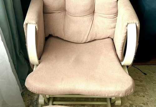 Кресло качалка с пуфом для ног