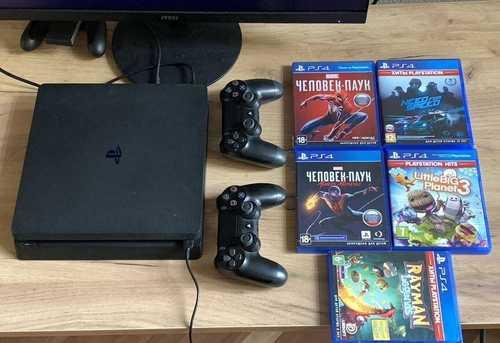 PS4 slim + диски