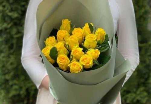 Букет из 15 желтых роз цветы и подарки на день рож