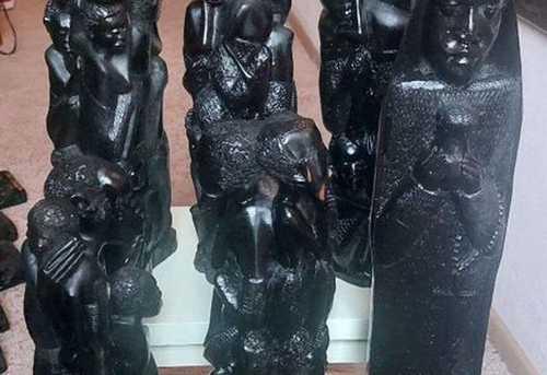 Статуэтки фигуры статуи эбен чёрн дерево африка