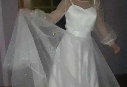 Новое мерцающее свадебное платье 2в1. Р-р52