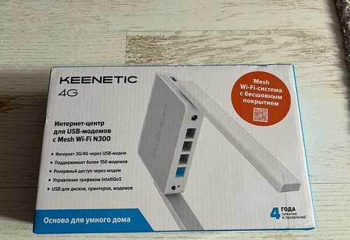 Wi-Fi роутер keenetic 4G, N300, белый kn-1212