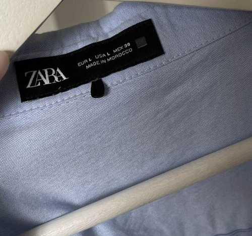 Рубашка голубая женская Zara xs