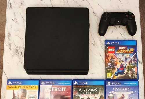 Sony playstation 4 ps4 slim 1tb + 5 игр