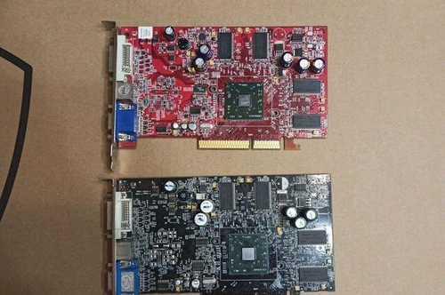 Две отвальные видеокарты ATI Radeon 9600XT на 128