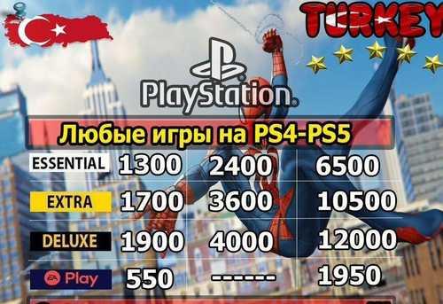 Подписка Ps plus Турция/Украина/Любые игры