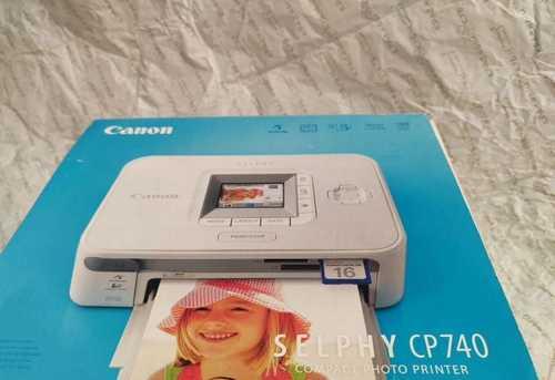 Принтер Canon selphy cp740 с картрижами и бумагой