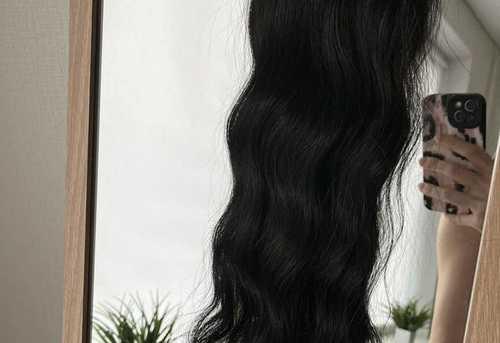 Волосы для наращивания волна 65 см черные