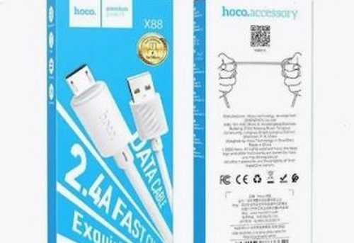 Кабель оптом. USB hoco X88, microusb, 2.4А, 1 м