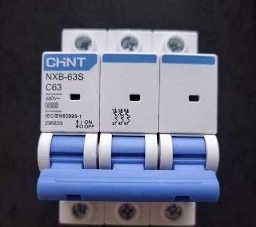 Автоматический выключатель 63А (С) 3п 4.5кА Chint