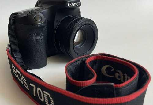 Фотоаппарат Canon 70d объектив 1.8