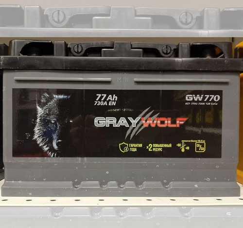 Аккумулятор автомобильный grey wolf (низкий) 77Ah