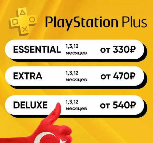 PS Plus Extra/Deluxe Турция – моментальная активация