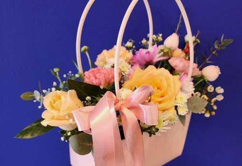 Цветы в сумочке, доставка цветов