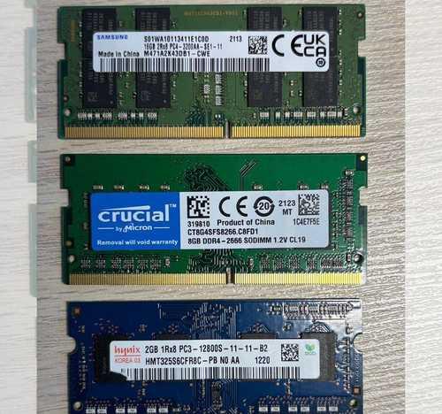 Оперативная память для ноутбука ddr4/ddr3l