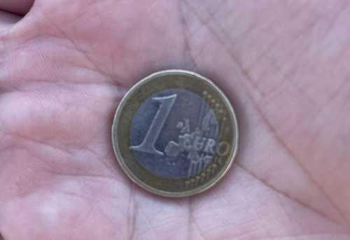 Монета 1 евро 2002