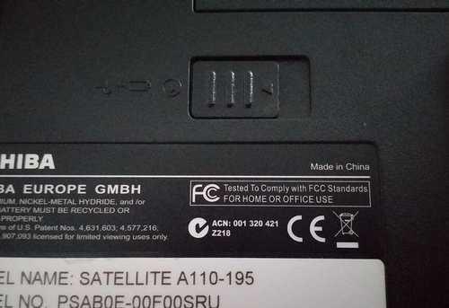15.4" Toshiba Satellite A110-293, 80 ГБ, Core Solo T1350, Intel GMA 950