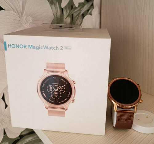 Смарт часы honor watch 2 42mm розовое золото