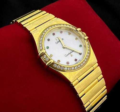 Золотые часы Omega с бриллиантами 750 / 80.15 гр