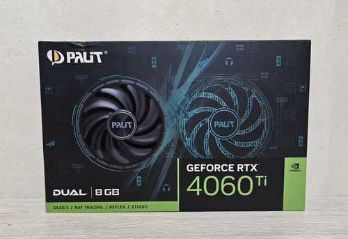 Видеокарта Palit RTX4060TI dual OC 8гб. Новая