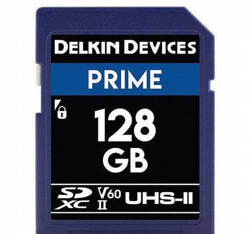 Карта памяти Delkin Devices Prime sdxc 1900X UHS-II Class 10 V60 (300/100MB/s) 128GB