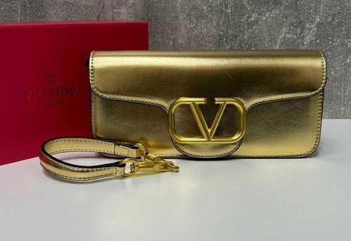 Новая женская сумка клатч Valentino Loco металлик