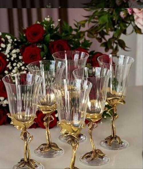 Набор бокалов для вина «Роза»