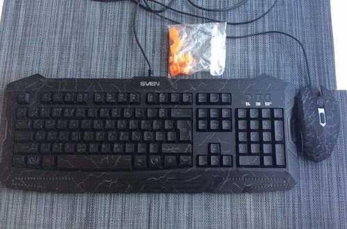Игровая клавиатура и мышь с подсветкой. (sven)