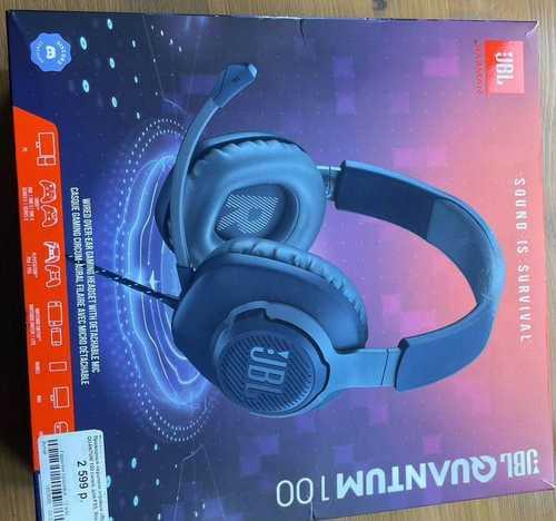 Проводные наушники JBL quantum 100 черный