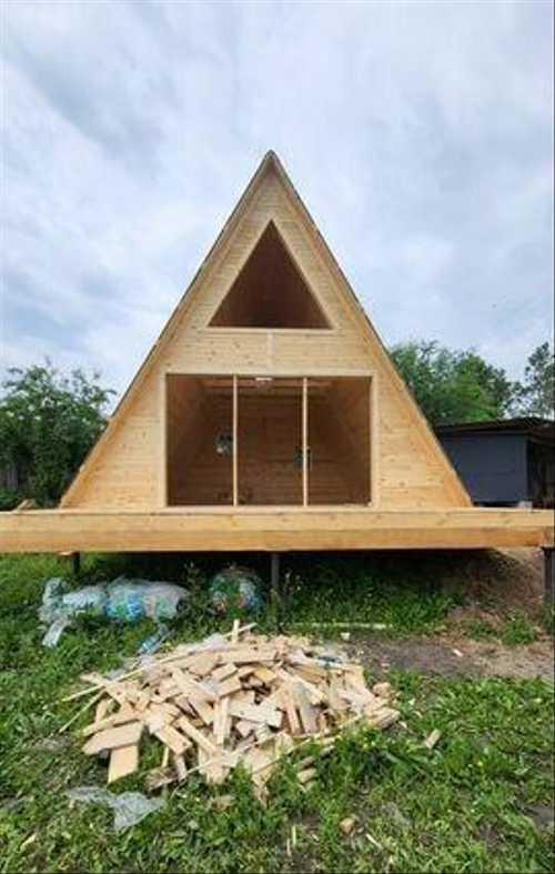 Треугольный дом афрейм шалаш