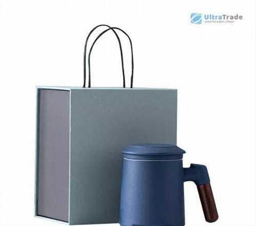 Фарфоровая чашка Zesee 400ml Dark Blue