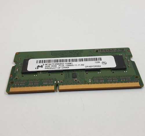 DDR3L 2Gb 1600Mhz So-Dimm Micron MT8KTF25644HZ-1G6