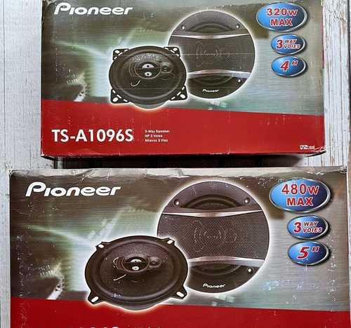 Динамики коаксиальные pioneer 10 см, 13 см новые