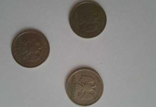 3 монеты по 1 рублю 1998 года
