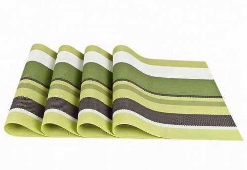 Cервировочные коврики для стола 4 штуки зеленые