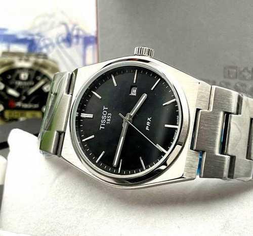 Кварцевые мужские часы Tissot PRX черные