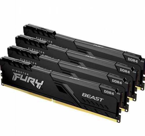 Модуль памяти Kingston 128GB Kingston DDR4 2666 dimm fury Beast Black Gaming Memory KF426C16BBK4/128