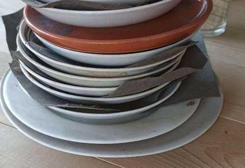 Набор столовой посуды СССР блюдца,стаканы гранёные