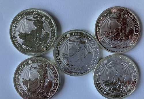 Серебряные монеты в тубах. Британика