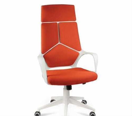 Кресло компьютерное IQ оранжевое/белое