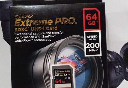 SanDisk Extreme Pro sdxc UHS-I U3 V30 64Gb