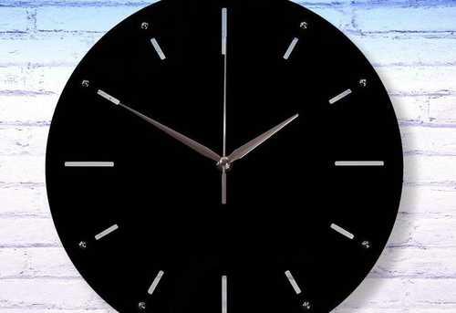 Черные настенные часы в гостиную модные круглые 30