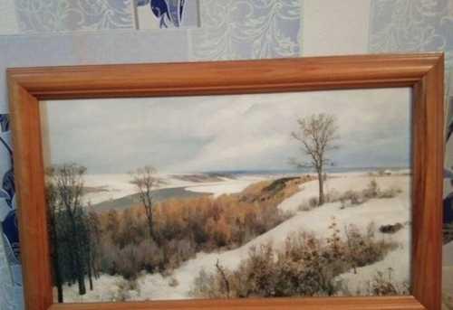 Картина " Ранний снег", репродукция