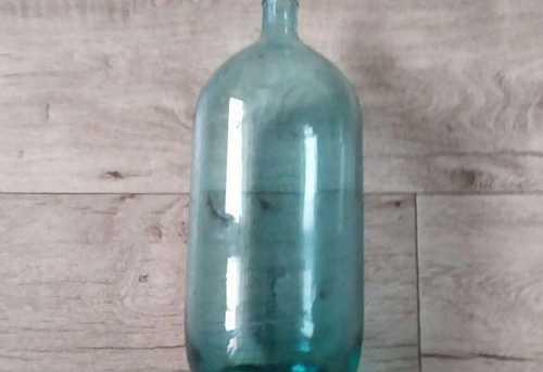 Бутылка СССР стеклянная, бутыль, голубое стекло