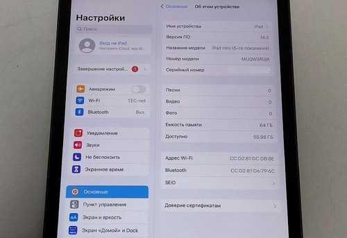 Планшет iPad mini 5 64Gb 100 39