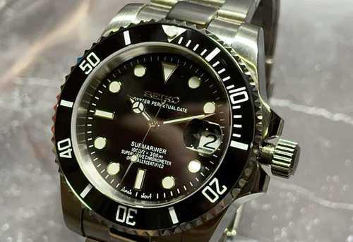 Часы Seiko Submariner Black Mod 41мм