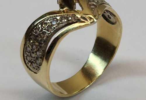 Золотое кольцо с бриллиантом СССР. 750 проба
