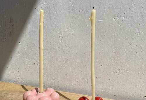 Керамические подсвечники для тонкой свечи