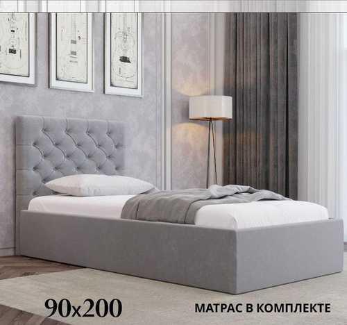 Кровать с матрасом 90х200