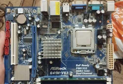 Материнская плата asrock g41m vs3 775 сокет